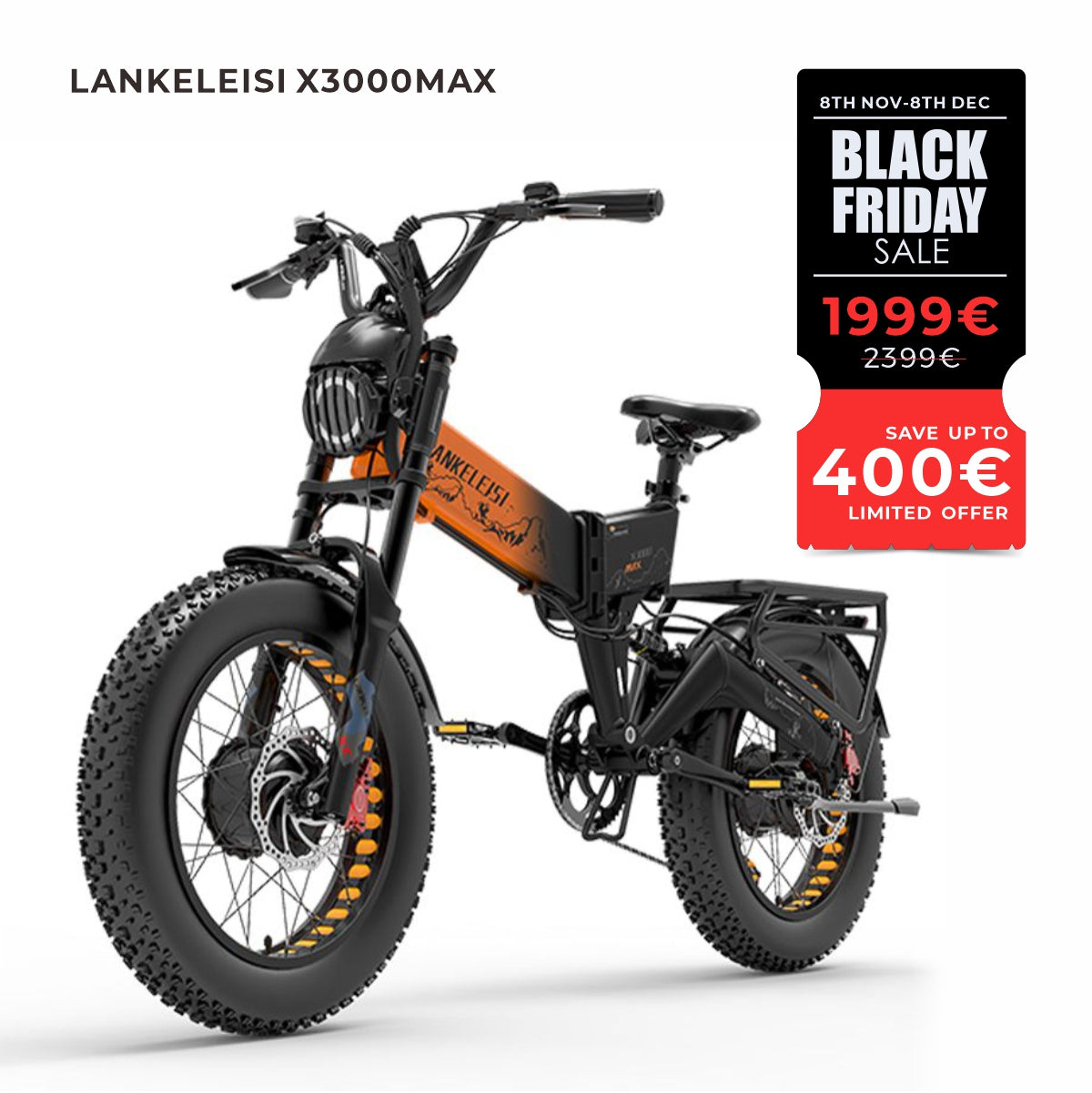 Lankeleisi X3000MAX Electric Mountain Bike - 2000W Dual Motor Power