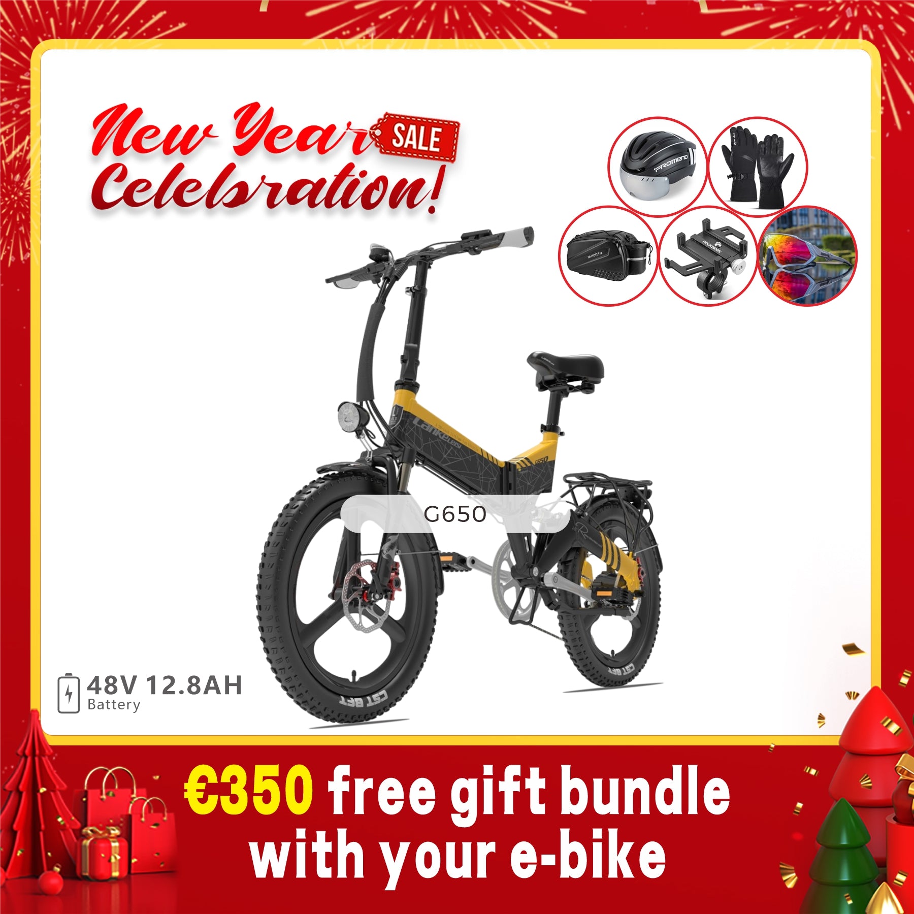 【Vorverkauf】Lankeleisi G650 Faltbares elektrisches Citybike