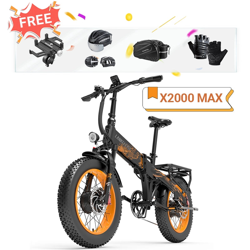 Lankeleisi X2000MAX All Terrain Foldable E-Bike - 2000W Dual Motor Power